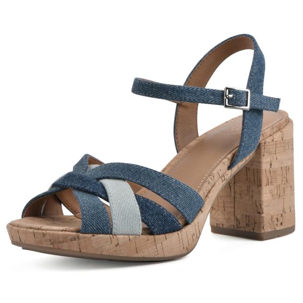 商品名:  WHITE MOUNTAIN Women's Dubonnet Platform Sandal, Blue/Denim/Multi/Fabric, 7 Mブランド: WHITE MOUNTAIN商品サイズ: 7高さ: 29.38...