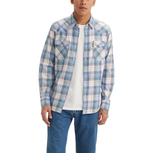 商品名:  Levi's Men's Classic Western Shirt (Also Available in Big &amp; Tall), (New) Zeke Plaid Bleached Denimブランド: Levi's...