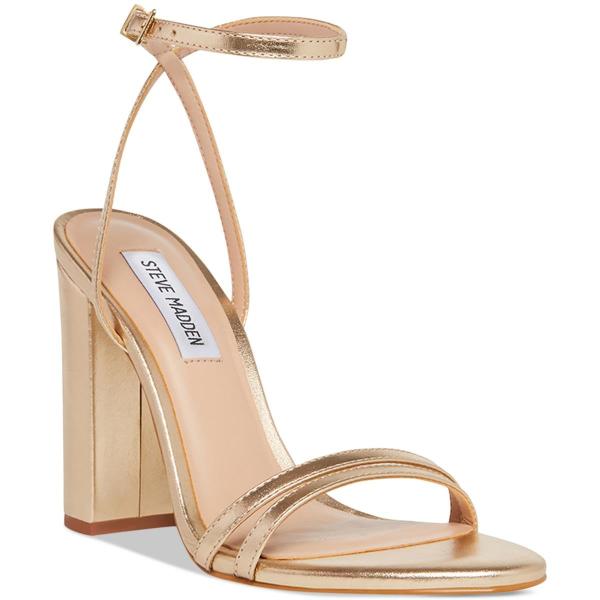 商品名: Steve Madden レディース Candid レザースリングバックサンダル, ゴールドレザー, 11 Steve Madden Womens Candid Leather Metallic Ankle Strap Gold ...