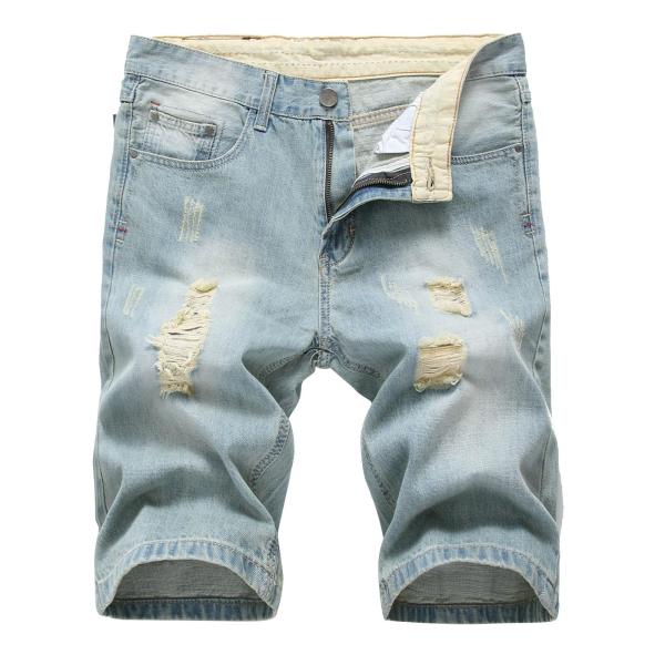 商品名:  Men's Cargo Jeans Shorts Denim Shorts Baggy Men's Ripped Jean Short Distressed Straight Fit Denim (Light Blue, 40)...