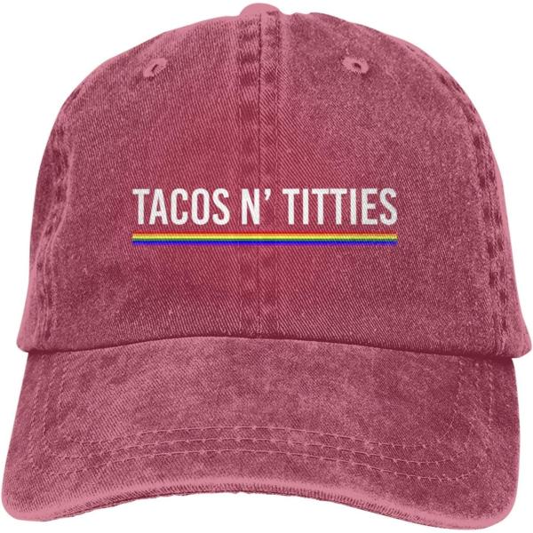 商品名:  GERRIT Tacos and Titties Funny LGBT Gay Pride Lesbian LGBTQ Gift Black Hat Baseball Cap Golf Dad Trucker Hats for ...