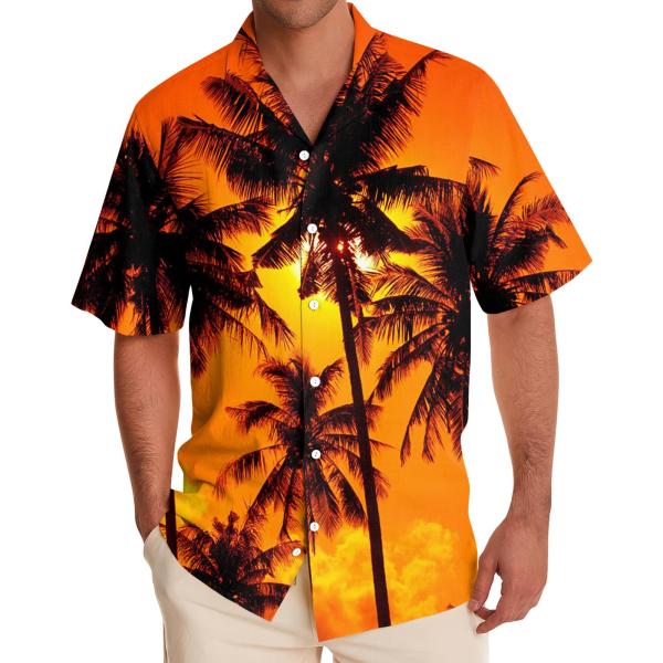 商品名:  Mens Hawaiian Shirt Short Sleeve Casual Button Down Shirt Summer Holiday Tropical Regular Fit Beach Shirt,Button U...