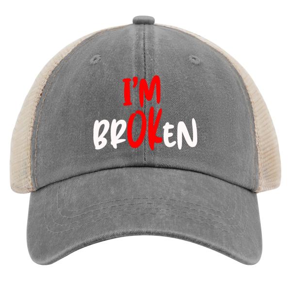 商品名:  I'm Ok I'm Broken Trucker Hat River Hat Gray02 Womens Trucker Hat Gifts for Men Running Capブランド: Generic商品サイズ: One...
