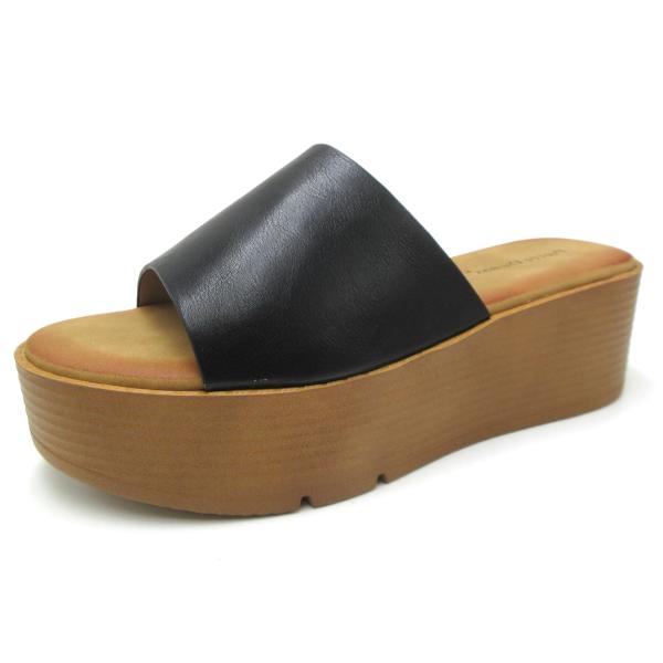 商品名: Pierre Dumas レディース アスター1 プラットフォーム スライドサンダル 女性用, ブラック, 6 Pierre Dumas Women's Aster-1 Platform Slide Sandals for Wom...