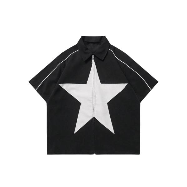 商品名:  Verdusa Men's Zip Up Front Loose Shirt Casual Collar Raglan Sleeve Top Black and White X-Largeブランド: Verdusa商品サイズ: ...
