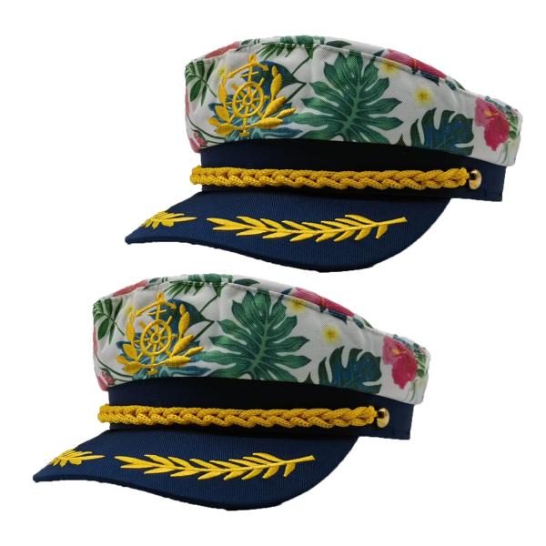 商品名:  PEWHAUL 2pcs Captain hat, Sailor caps, Adjustable Captain Yacht Hat for Women Men Navy Marine Admiral Costumes Acc...