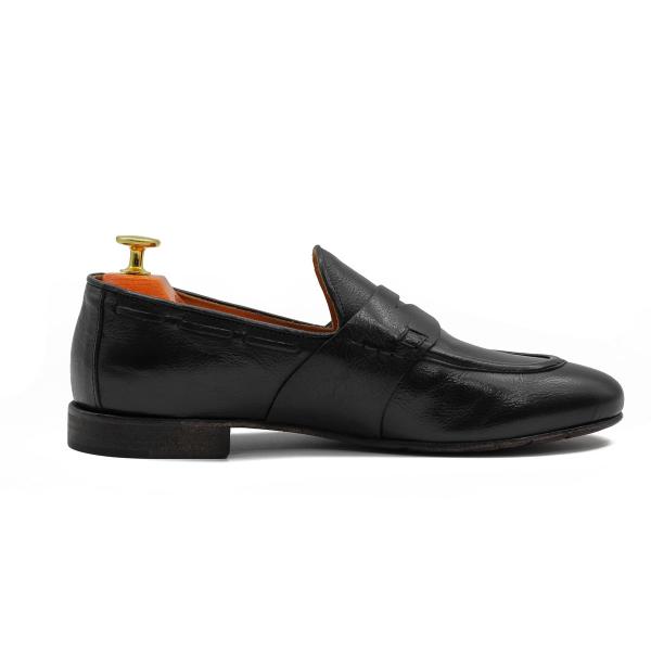 商品名:  Men〓?〓s Soft Italian Penny Loafer Shoes Flexi Real Leather Sole Hand Made in Italy[IT-NAPLES01-BUFFALO-BLACK-42]ブラ...