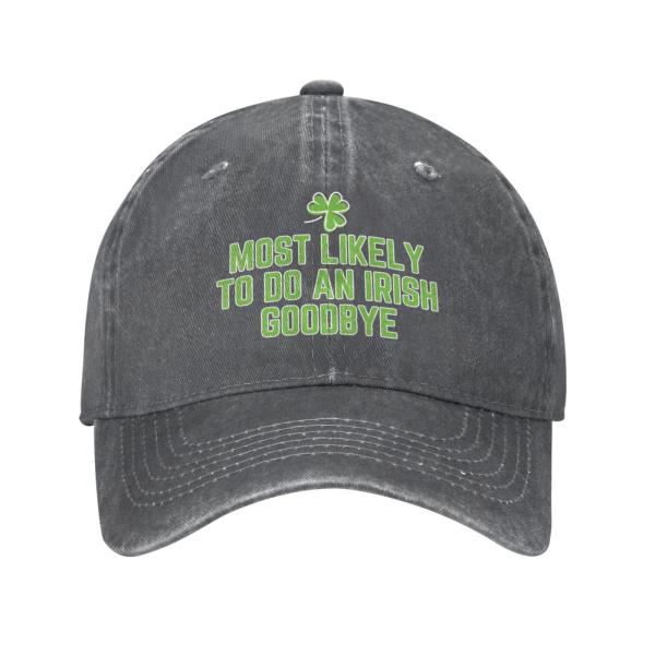 商品名:  Most Likely to Do an Irish Goodbye Hat Funny St Patrick's Day Hat Trucker Hat for Men Women Dad Baseball Cap Deep ...