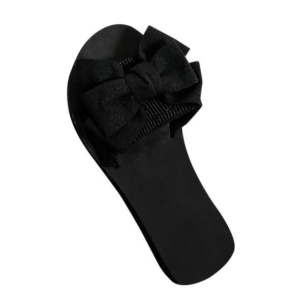 商品名:  vrvtoov Women's Black Platform Flats Bowknot Tie Cute Indoor/Outdoor Slippers Open Toe Comfort Flat Sandals for Al...