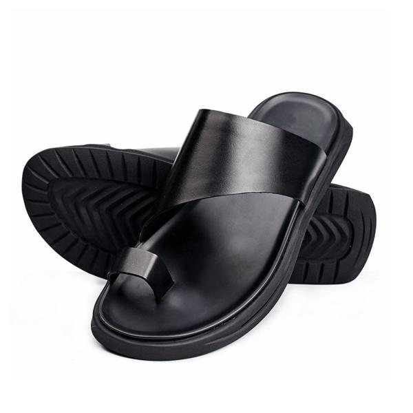 商品名:  Men Summer Outdoor Beach Leather Slip on Bunion Corrector Sandals, Comfy Leisure Orthopedic Flip Flops Slippers, O...