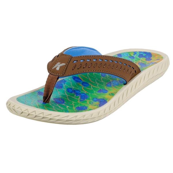 商品名: Korkers フィッシュフリップサンダル Dorado 固定式クリングオンデッキソール付き, タン, 15 Fish Flip Dorado w/Fixed Kling-On Deck Soles, Tan, Size 15ブラ...