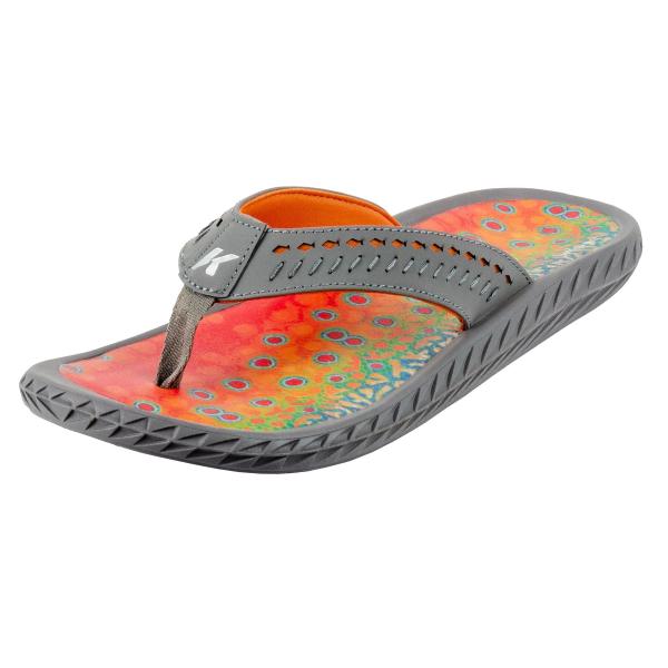 商品名: Korkers フィッシュフリップサンダル ブルックトラウト 固定式クリングオンデッキソール付き, グレー, 11 Fish Flip Brook Trout w/Fixed Kling-On Deck Soles, Grey, ...