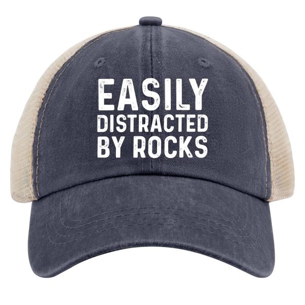 商品名:  Quasarino Easily Distracted by Rocks Hat Trucker Hat Men Trendy Mesh Cap for Summer, Purplish Blue04ブランド: Quasarin...