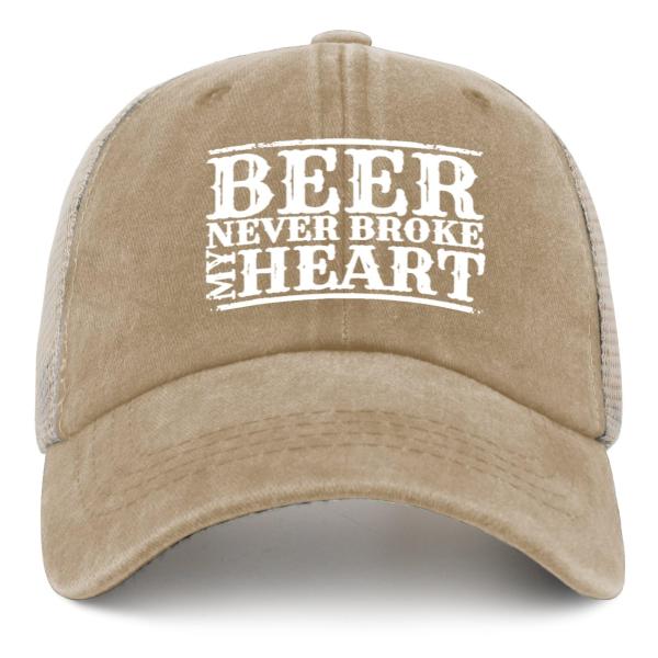 商品名:  Beer Never Brokes My Heart Hat for Women Fashion Beer Ball Caps Womens Pigment Khaki Ball Caps with Design for Sch...