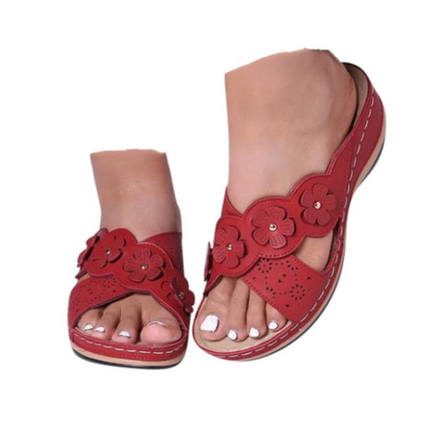 商品名:  Zrayuler Women's Orthotic Sandal Wide Width Arch Support Flip Flops Soft Flowers Orthopedic Sandals For Women Holl...