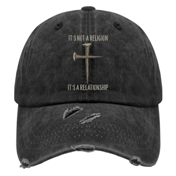 商品名:  Generic It's Not A Religion, It's A Personal Relationship Hats for Women Washed Distressed Baseball Cap Fashion Wa...