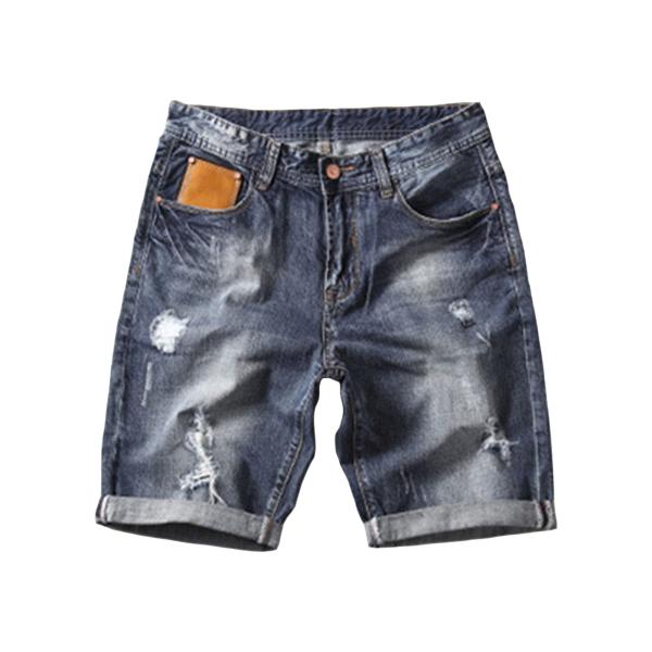 商品名:  Men's Distressed Slim Fit Short Jeans Stretch Ripped Pocket Denim Shorts for Male Rolled Soft Zip Hole Jean Shorts...