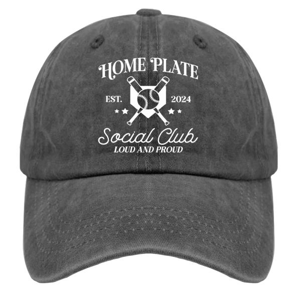 商品名:  Generic Baseball Home Plate Social Club Loud Ad Proud 2024 Hat Running Hats for Women Pigment Black Hat for Men Gi...