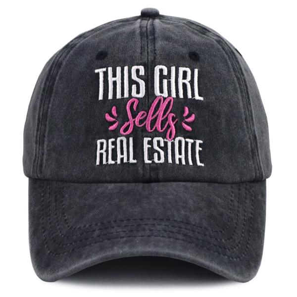 商品名:  Realtor Gifts for Women, Funny This Girl Sells Real Estate Baseball Cap, Adjustable Real Estate Agent Supplies Hat...