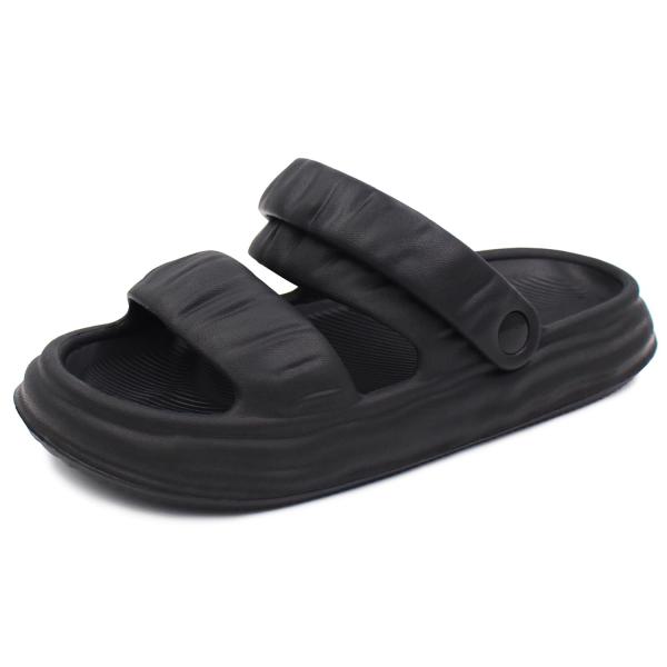 商品名:  Women Pillow Slippers with Soft Thick Sole Cloud Slides Bathroom Non-Slip Shower Sandals Open Toe House Shoes Blac...