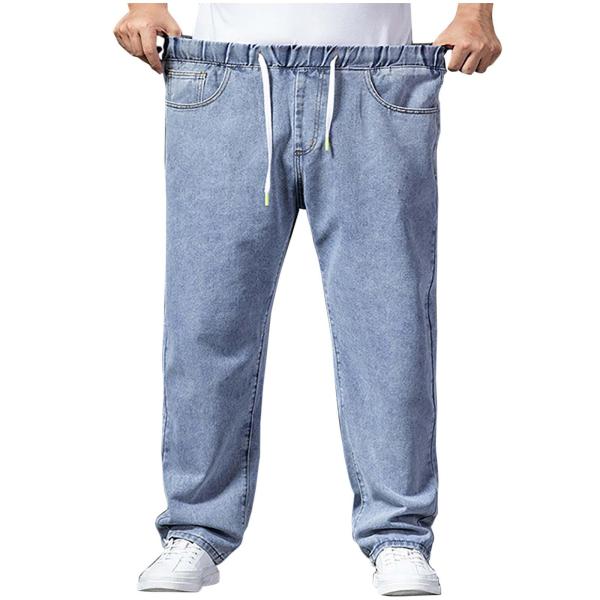 商品名:  CAITS Mens Basic Jeans Wide Leg Work Casual Jeans Men Drawstring Elastic Waist Denim Pants Stretch Straight Leg Re...