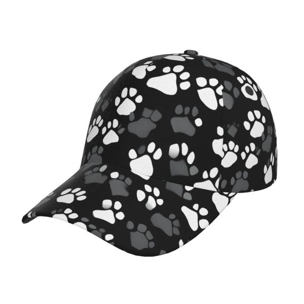 商品名:  GeRRiT Black and White Paw Print Print Sports Sun Visor Hats,Adjustable Dad Hat,Men Women Baseball Cap, for Runnin...