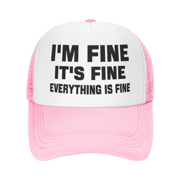 商品名:  Generic Snapback Hats for Women Mesh Snapback Hat I'm Fine It's Fine Everything is Fine Cute Caps Pinkブランド: Generi...