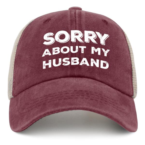 商品名:  BEIXBE Sorry About My Husband Hat Trucker Hat Women Vintage Mesh Hat for Summer Redブランド: BEIXBE商品サイズ: One Size高さ: ...