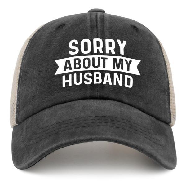 商品名:  BEIXBE Sorry About My Husband Hat Trucker Hat Men Funny Mesh Hat for Summer Blackブランド: BEIXBE商品サイズ: One Size高さ: 1....