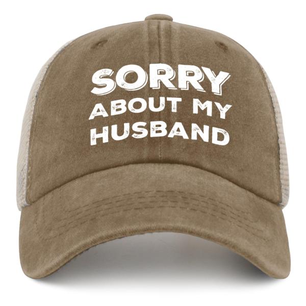 商品名:  BEIXBE Sorry About My Husband Trucker Hat Men Vintage Mesh Hat for Summer Khakiブランド: BEIXBE商品サイズ: One Size高さ: 1.77...