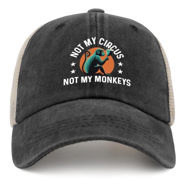 商品名:  BEIXBE Not My Circus Not My Monkeys Trucker Hat Women Trendy Mesh Hats for Summer Blackブランド: BEIXBE商品サイズ: One Size...