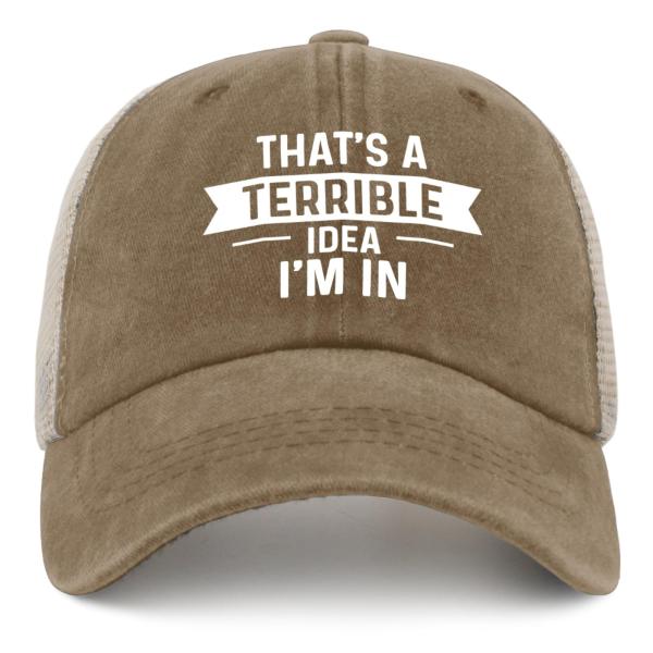 商品名:  BEIXBE That's a Terrible idea I'm in Hat Trucker Hat Men Vintage Mesh Hats for Summer Khakiブランド: BEIXBE商品サイズ: One ...
