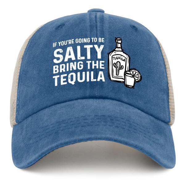 商品名:  BEIXBE If You're Going to Be Salty Bring The Tequila Trucker Hat Men Funny Mesh Cap for Summer Lake Blueブランド: BEIX...