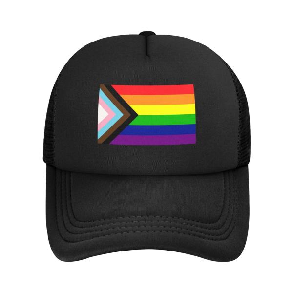 商品名:  Progress Pride Rainbow LGBT,LGBTQ Transgender Gay Flags Trucker Hat Women Mesh Baseball Cap Sun Hat Men Dad Hat Bl...