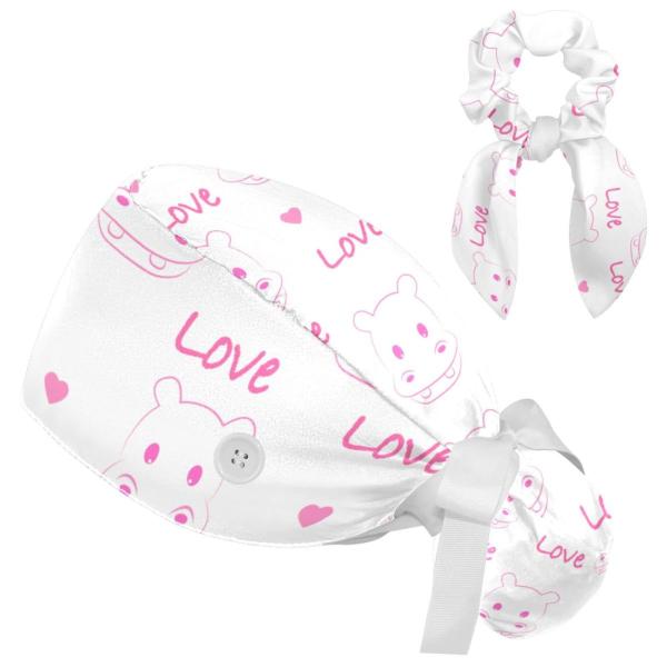 商品名:  Working Cap Scrub Bouffant Hat for Women Cute Baby Hippo Pattern Ponytail Holder Tie Back Hatブランド: Generic商品サイズ: O...