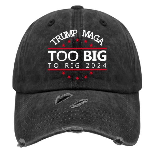 商品名:  Generic Trump MAGA Too Big to Rig 2024 Hat for Men Funny Distressed Baseball Caps Aesthetic Hiking Hats Adjustable...