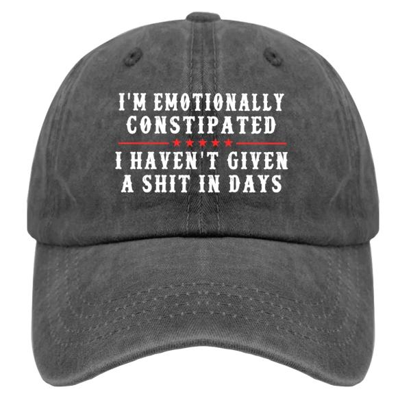商品名:  Generic I'm Emotionally Constipated I HAVEN'T Given A Shit in Days Hats for Mens Baseball Caps Funny Washed, Pigme...