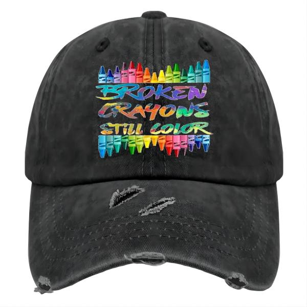 商品名:  Generic Broken Crayons Still Color Hats for Men Undefined Washed Distressed Baseball Caps Vintage Washed Dad Hat B...