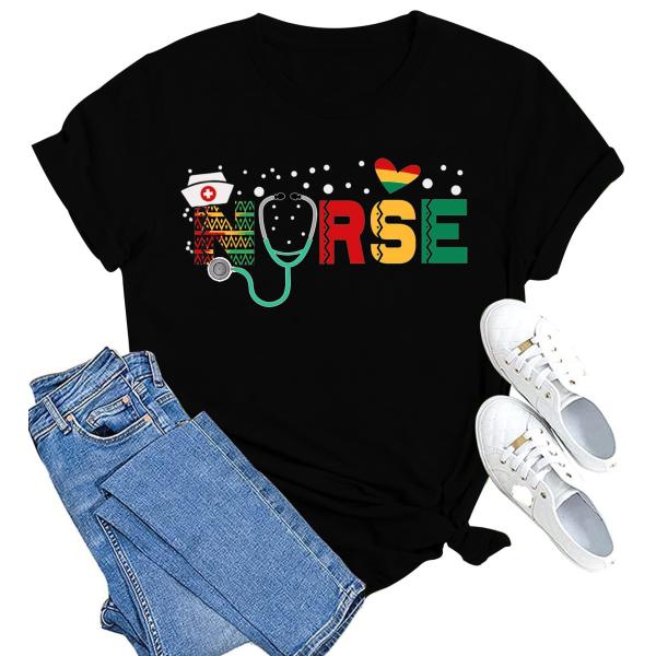 商品名:  MAIHUN Womens Juneteenth Nurse Shirt Black History Month T-Shirt Registered Nurse Short Sleeveブランド: MAIHUN商品サイズ: S...