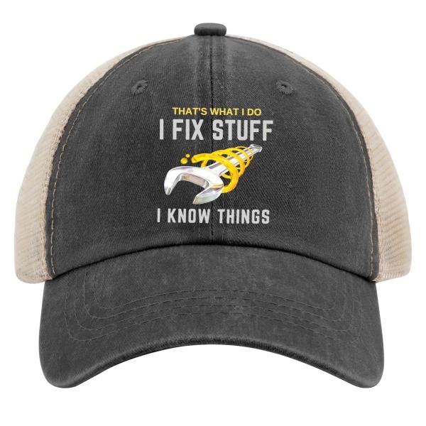 商品名:  Generic That's What i do i fix Stuff i Know Things hat America hat AllBlack Trucker hat Men Gifts for Mom Cool Hat...