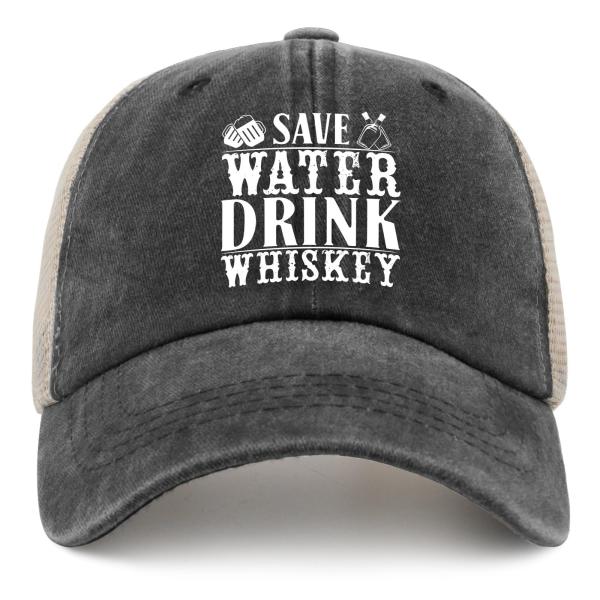 商品名:  Save Water Drink Whiskey Hat Men Fashionable Hats Women AllBlack Cap Fashionable Unique Gifts for Graphic Designer...