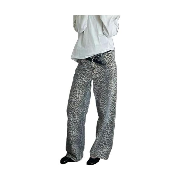 商品名:  OATSBAS Leopard Print Jeans for Women Men Leopard Print Cargo Pants Y2k Aesthetic Pants Baggy Jeans Wide Leg Jeans...