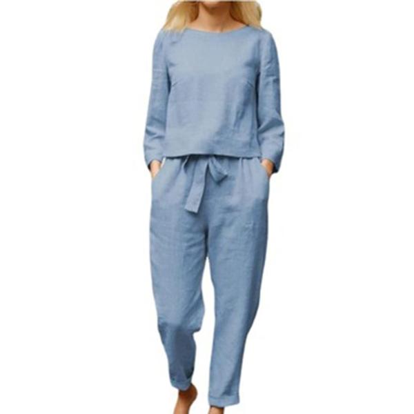 商品名:  clearance items,2 Piece Outfits for Women Summer Cotton Linen Lounge Set Plus Size Short Sleeve Tops and Long Pant...