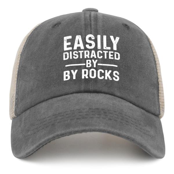 商品名:  Ositerpz Easily Distracted by Rocks Trucker Hat Men Trendy Mesh Hat for Summer Grayブランド: Ositerpz商品サイズ: One Size高さ...