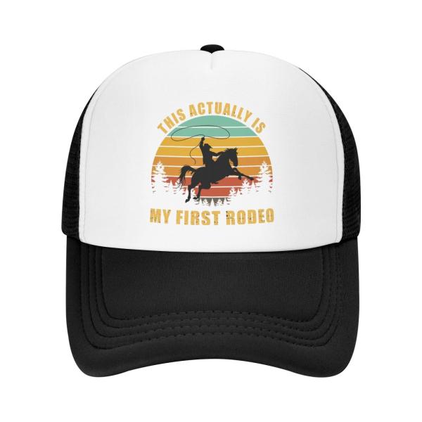 商品名:  Generic Funny Country Life Howdy Cowboy Hiking Hats for Men This Actually is My First Rodeo Gym Cap Blackブランド: Gen...