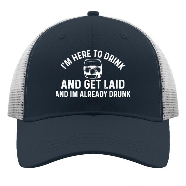 商品名:  BEIXBE I'm Here to Drink and Get Laid and Im Already Drunk Trucker Hat Women Trendy Mesh Baseball Cap for Summer M...