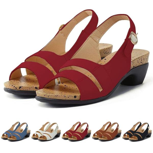 商品名:  Libiyi Sandals Women Libiyi Shoes Women Sandals Women'S Comfy Orthotic Sandals Non-slip Open Toe Sandals (8.5,Red)...