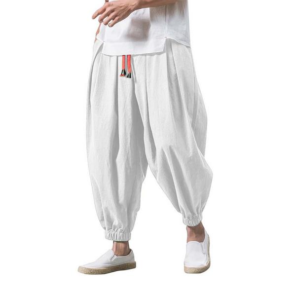 商品名:  Generic Linen Pant White Summer Pants for Men Linen Pant Mens White Pants Slim Fit Drawstring Pants for Men Relaxe...