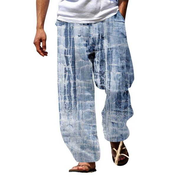 商品名:  White Mens Pants Men'S 2 Pieces Outfits Summer Beach Set Mens Casual Pants Line Pants Linen Pants For Men Shorts F...