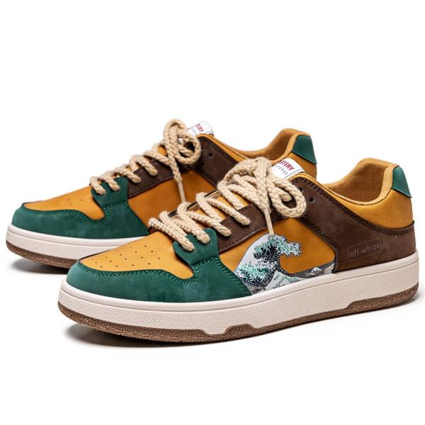 商品名:  GeRRiT Men's Fashion Sneakers Classic Leather Low Top Sneakers Skate Tennis Basketball Style Walking Shoes Casual ...